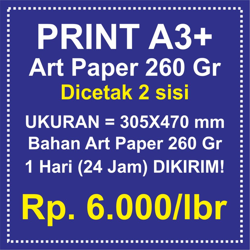 Print/Cetak Kertas ArtPaper 260 2 Sisi (double Sided) – Kreasi Print